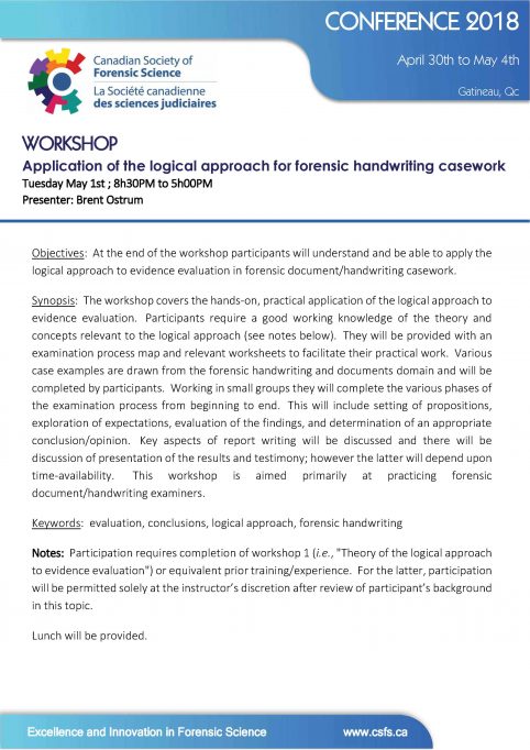 CSFS 2018 – Application of the logical approach for forensic ...